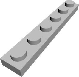 LEGO Compatible Parts - Plate 1 x 6 #3666