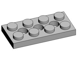 LEGO Compatible Parts - Technic Plate 2 x 4 3 Holes #3709