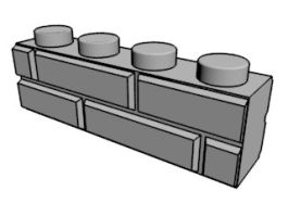 Brick Special 1 x 4 with Masonry Brick Profile #15533 [Hard to Find Parts]